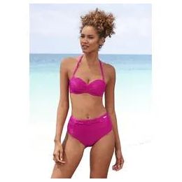 B&uuml;gel-Bandeau-Bikini-Top Sunseeker "Loretta", Damen, Gr. 40, Cup B, pink, Microfaser, Polyamid, Strukturmuster, strukturiert, unifarben, Bikini-Oberteile, mit Strukturmuster