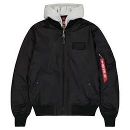Bomberjacke Alpha Industries "MA-1 TT Hood Light", Herren, Gr. L, schwarz, Obermaterial: 100% Nylon, Futter: 100% Nylon, Kapuze: 75% Baumwolle, 25% Polyester, Jacken Bomberjacke