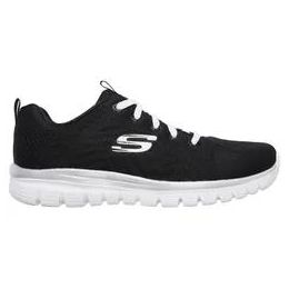 Sneaker Skechers "GRACEFUL - GET CONNECTED", Damen, Gr. 36, schwarz-wei&szlig; (schwarz, wei&szlig;), Textil, Schuhe Sneaker, Freizeitschuh, Halbschuh, Schn&uuml;rschuh in Schuhweite G (weit), Topseller