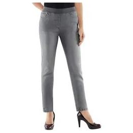 Schlupfjeans Inspirationen, Damen, Gr. 40, Normalgr&ouml;&szlig;en, grau (grau, denim), 78% Baumwolle, 20% Polyester, 2% Elasthan, unifarben, lang, Jeans Schlupfjeans