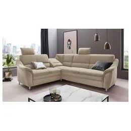 Ecksofa Home Affaire "Cardoso L-Form", beige, B:249cm H:90cm T:209cm, Luxus-Microfaser Lederoptik (100% Polyester);Luxus-Microfaser (100% Polyester);Luxus-Microfaser ALTARA NUBUCK (100% Polyester);Struktur (100% Polyester), Sofas, Ecksofa, Federkern, wahlweise mit Bett, Schubkasten, teilweise Relaxfunktion