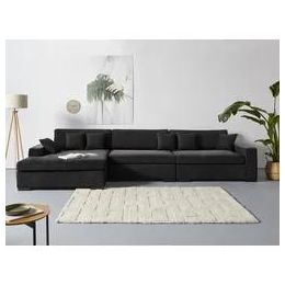 Sofa-Eckelement Home Affaire "Skara XXL L-Form", grau (anthrazit), B:400cm H:86cm T:190cm, 100% Polyester, Polsterelemente, Lounge-Sofa XXL mit Federkern-Polsterung, in vielen Bezugsvarianten