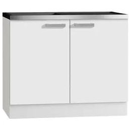 Sp&uuml;lenschrank Optifit "Odense 50", wei&szlig; (wei&szlig;, wei&szlig;), B:100cm H:85cm T:50cm, Schr&auml;nke, Sp&uuml;lenschrank, 100 cm breit, 50 cm tief, inkl. Sp&uuml;lenauflage