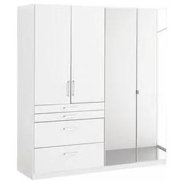 Kleiderschrank Rauch "Harburg im Schlafzimmer", wei&szlig;, B:181cm H:197cm T:54cm, Holzwerkstoff, Schr&auml;nke, Kleiderschrank, Schlafzimmerschrank Schrank Garderobe mit Spiegel