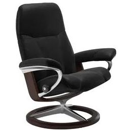 Relaxsessel stressless "Consul", schwarz (schwarz batick), B:78cm H:97cm T:70cm, Leder BATICK: BATICK ist ein leicht korrigiertes, durchgef&auml;rbtes und genarbtes M&ouml;belleder, bei dem die meisten Unebenheiten und Spuren in der Regel entfernt wurden.;Leder PALOMA: PALOMA ist ein durchgef&auml;rbtes Semianilin-M&ouml;belleder mit nat&uuml;rlicher Narbung.;ROHLEDER Stoff Q2 FARON: Ein fester zuverl&auml;ssiger Boucl&eacute; mit ei