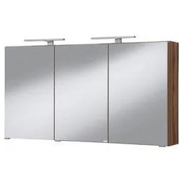 Spiegelschrank Welltime "Malibu", braun (vintage_eiche), B:120cm H:64cm T:21cm, Holzwerkstoff, Schr&auml;nke, Spiegelschrank, Breite 120 cm, mit Spiegelt&uuml;ren und Softclose-Funktion