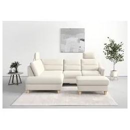 Sit & More Ecksofa SIT & MORE "Far&ouml; L-Form", beige (creme), B:251cm H:90cm T:187cm, Sofas, Ecksofa, inklusive Federkern, wahlweise mit Bettfunktion und Bettkasten