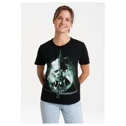 T-Shirt logoshirt "Fantastic Beasts - Grindelwald vs. Dumbledore", Damen, Gr. M, schwarz, 100% Baumwolle, unifarben, normal, Rundhals, Shirts T-Shirt, mit lizenziertem Print