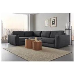 Ecksofa Home Affaire "Bloomfield, Mega Polsterecke, Breite 289cm, viel Platz, L-Form", grau (obsidian), B:209cm H:84cm T:289cm, 100% Polyester, Sofas, Ecksofa, In verschiedenen Gr&ouml;&szlig;en