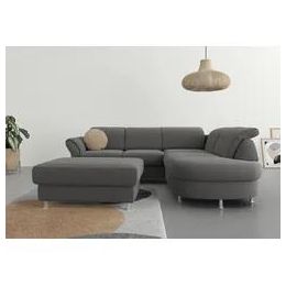 Sit & More Ecksofa SIT & MORE "Apulia L-Form", grau, B:250cm H:78cm T:212cm, Webstoff (100% Polyester);Struktur weich (90% Polyester, 10% Polyamid);Luxus-Micofaser Euphoria (100% Polyester);Samtoptik (100% Polyester), Sofas, Ecksofa, wahlweise Bettfunktion, Bettkasten und Kopf- und Armteilverstellung