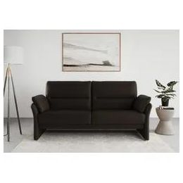 2,5-Sitzer DOMO collection "Pina, schmale Armlehnen, mit Federkern, kompakt & elegant", braun, B:199cm H:95cm T:88cm, 100% Polyester, Sofas, Hoher Sitzkomfort, Luxus-Microfaser Lederoptik, braun, Breite 199 cm