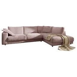 Ecksofa Home Affaire "Enisa XXL B/T/H: 325/224/85 cm L-Form", rosa (ros&eacute;), B:325cm, Cord (88% Polyester / 12% Polyacryl), Sofas, Ecksofa, Kuschelig, gem&uuml;tlich, in 5 Farben, Bezug in Cord, mit 2 Zierkissen
