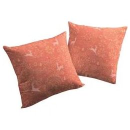 Dekokissen WIRTH "Swift" Gr. 1, rot (rot, gemustert), B:40cm L:40cm, Baumwolle, Dekokissen_Sitzkissen_Kissenh&uuml;llen, Kissenh&uuml;lle ohne F&uuml;llung, 2 St&uuml;ck