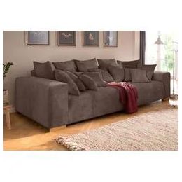 Big-Sofa Home Affaire "Neapel", braun (dunkelbraun), B:290cm H:80cm T:118cm, Luxus-Microfaser (100% Polyester);Luxus-Microfaser Lederoptik (100% Polyester), Sofas, Big-Sofa, mit vielen losen Kissen, in 2 Bezugsqualit&auml;ten