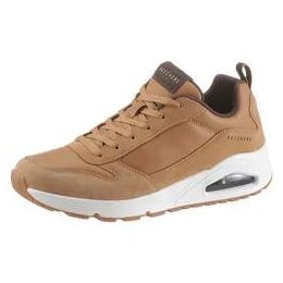 Sneaker Skechers "Uno Stacre", Herren, Gr. 40, braun (hellbraun), Leder, Lederimitat, Schuhe Sneaker, mit Luftkammernsohle, Freizeitschuh, Halbschuh, Schn&uuml;rschuh