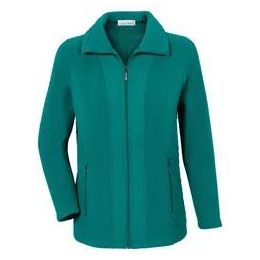 Fleecejacke Casual Looks, Damen, Gr. 36, blau (t&uuml;rkis), 100% Polyester, unifarben, figurumspielend, Jacken Fleecejacke