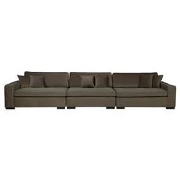 3-Sitzer Home Affaire "Skara XXL", grau (taupe), B:400cm H:86cm T:130cm, 100% Polyester, Sofas, Lounge-Sofa XXL mit Federkern-Polsterung, in vielen Bezugsvarianten