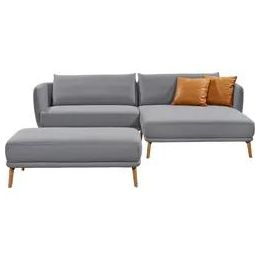 Sch&ouml;ner Wohnen Hocker "Pearl", grau, B:125cm H:45cm T:70cm, 16% Baumwolle, 79% Polyester, 5% Polyacryl, SCH&Ouml;NER WOHNEN-KOLLEKTION, Hocker, Hocker, mit Holzfu&szlig;