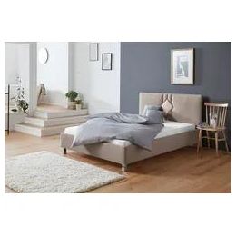 Polsterbett, beige (dunkelbeige), B:150cm H:98cm L:210cm, Bezug Bett: 100% Polyester;Bonnell-Federkernmatratze: 51% Polypropylen, 39% Polyester, 10% Baumwolle;Kaltschaummatratze: 100% Polyester, Bezug abnehm- und waschbar bis 60C, Westfalia Schlafkomfort, Betten, Polsterbett