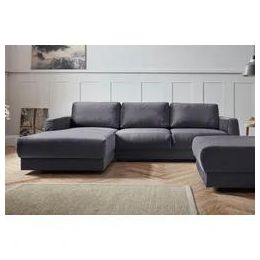 Ecksofa OTTO HOME "Hobro L-Form", grau (hellgrau), B:264cm H:80cm T:175cm, Luxus-Microfaser Lederoptik (100% Polyester);Struktur grob (100% Polyester);Samtoptik (100% Polyester), Sofas, Ecksofa, in 3 Bezugsqualit&auml;ten in vielen Farben, Design by Morten Georgsen