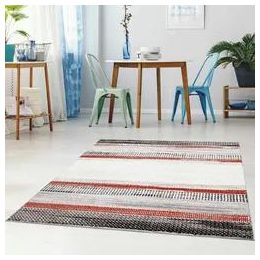 Teppich Carpet City "Moda 1142" Gr. 6, rot, B:190cm H:11mm L:280cm, Kunstfaser, Teppiche, Teppich, L&auml;ufer, Kurzflor, Wohnzimmer