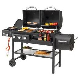 Gasgrill El Fuego "Sierra", schwarz, B:174cm H:118cm T:60cm, Grills, Gas- und Holzkohlekombination, BxTxH: 173,5x60x117,5 cm