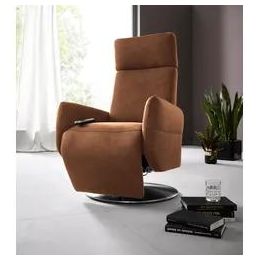 Sit & More Relaxsessel SIT & MORE "Kobra", braun (cognac), B:71cm H:108cm T:82cm, Luxus-Kunstleder;NaturLEDER (echtes Rindsleder);Luxus-Microfaser Vintageoptik (100% Polyester), kein typischer Microfaser Bezug, Sessel, Relaxsessel, in Gr&ouml;&szlig;e S, wahlweise mit Motor und Aufstehhilfe
