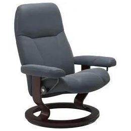 Relaxsessel stressless "Consul", blau (atlantic blau batick), B:85cm H:100cm T:77cm, Leder BATICK: BATICK ist ein leicht korrigiertes, durchgef&auml;rbtes und genarbtes M&ouml;belleder, bei dem die meisten Unebenheiten und Spuren in der Regel entfernt wurden.;Leder PALOMA: PALOMA ist ein durchgef&auml;rbtes Semianilin-M&ouml;belleder mit nat&uuml;rlicher Narbung.;ROHLEDER Stoff Q2 FARON: Ein fester zuverl&auml;ssiger Boucl&eacute; mi