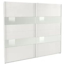 Schwebet&uuml;renschrank wimex "Altona", wei&szlig; (wei&szlig;, wei&szlig;glas), B:225cm H:208cm T:65cm, Holzwerkstoff, Schr&auml;nke, Schwebet&uuml;renschrank, mit Glaselementen und zus&auml;tzlichen Einlegeb&ouml;den