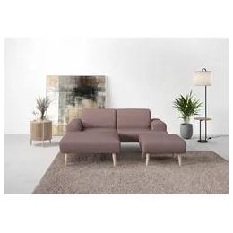 Ecksofa Home Affaire "Swift Scandic Design, komfortabler Federkern, Breite 192cm, L-Form", lila (beere), B:192cm H:83cm T:176cm, 100% Polyester, Sofas, Ecksofa, Federkern-Polsterung, B/T/H: 192/83/176 cm