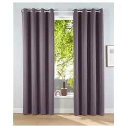 Verdunkelungsvorhang OTTO HOME "Solana" Gr. 2, grau (anthrazit), B:140cm H:175cm, Polyester, Gardinen, 2-er Set, Breite 140 cm, einfarbig