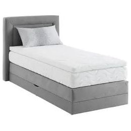 Boxspringbett, grau, B:105cm L:210cm, Westfalia Schlafkomfort, Komplettbetten, Boxspringbett, wahlweise mit Bettkasten und Topper