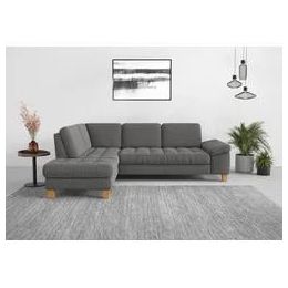 Sit & More Ecksofa SIT & MORE "Westham L-Form", grau, B:261cm H:88cm T:179cm, 90% Polyester 10%Polyamid, Sofas, Ecksofa, mit Ottomane, mit oder ohne Bettfunktion, Bettkasten, Verstellung