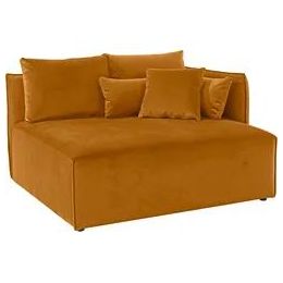 Ottomane OTTO HOME "N&ouml;re", gold (goldfarben), B:138cm H:86cm T:128cm, 100% Polyester, Sofas, Ottomane, kurzes Lounge-Modul - zum Zusammenstellen, Breite 138 cm, Tiefe 128 cm