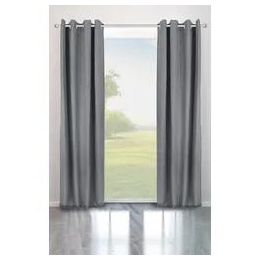 Verdunkelungsvorhang Bruno Banani "Bela" Gr. 4, grau, B:130cm H:245cm, Polyester, Gardinen, blickdicht, meliert, verschiedene Gr&ouml;&szlig;en