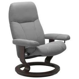 Relaxsessel stressless "Consul", grau (wild dove batick), B:85cm H:100cm T:77cm, Leder BATICK: BATICK ist ein leicht korrigiertes, durchgef&auml;rbtes und genarbtes M&ouml;belleder, bei dem die meisten Unebenheiten und Spuren in der Regel entfernt wurden.;Leder PALOMA: PALOMA ist ein durchgef&auml;rbtes Semianilin-M&ouml;belleder mit nat&uuml;rlicher Narbung.;ROHLEDER Stoff Q2 FARON: Ein fester zuverl&auml;ssiger Boucl&eacute; mit ei