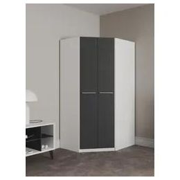 Eckkleiderschrank Priess "Barcelona Kleiderschrank Eckl&ouml;sung Raumwunder", schwarz-wei&szlig; (wei&szlig;, schwarz), B:95cm H:193cm T:95cm, Holzwerkstoff, Schr&auml;nke, Eckkleiderschrank, in 2 Tiefen Schrank Eckschrank Garderobe