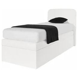 Boxspringbett, wei&szlig;, B:105cm L:212cm, Box und Kopfteil: Microvelours (100% Polyester) oder Kunstleder (Polyurethan);Bezug der Obermatratze: 100% Polyester, Westfalia Schlafkomfort, Komplettbetten, Boxspringbett, wahlweise mit Bettkasten