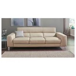 3-Sitzer Calia italia "Simon, toller Sitzkomfort, italienisches Designsofa", beige (biscotto), B:232cm H:81cm T:94cm, Leder SORRENTO - 100% Leder;Leder BULL - 100% Leder, Sofas, in zwei Lederqualit&auml;ten