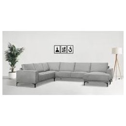 Wohnlandschaft OTTO HOME "OLAND U-Form, XXL, B: 342 cm, Skandi-Design", grau, B:342cm H:85cm T:260cm, 100% Polyester, Sofas, Wohnlandschaft, Skandi-Design in Struktur, Flachgewebe, Luxus-Microfaser, Boucle