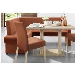 Eckbank Home Affaire "Umag", braun (cognac), B:190cm H:89cm T:140cm, Holzwerkstoff, Massivholz, Polyester, Sitzb&auml;nke, Eckbank, Sitz und R&uuml;cken gepolstert, verschiedene Qualit&auml;ten