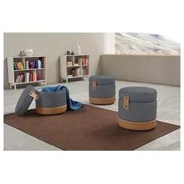 Hocker Egoitaliano "Tonder, Designhocker als Blickfang mit tollen Details", blau (ice lake), B:50cm H:50cm T:50cm, Luxus-Micofaser Lederoptik (100% Polyester) ist ein neues technisches Gewebe mit einem visuellen und taktilen Aspekt, der dem Nubuk sehr nahe kommt, mit innovativen Eigenschaften. Seine au&szlig;erordentliche Weichheit kommt von einem exklusiven Produktionsprozess, der Unreinheiten und Unre