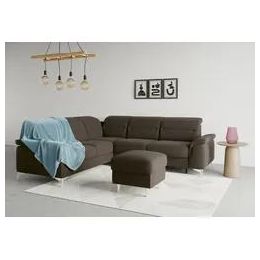 Sit & More Ecksofa SIT & MORE "Sinatra L-Form", braun (espresso), B:251cm H:85cm T:231cm, 90% Polyester, 10% Polyamid, Sofas, Ecksofa, optional mit Kopfteilverstellung und Armteilfunktion