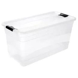 Organizer keeeper "cornelia", transparent, B:39,5cm H:40cm T:79,5cm, Kunststoff, Aufbewahrungsboxen, Aufbewahrungsbox, 83 L, mit Deckel, Schiebeverschluss
