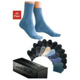 Basicsocken GO IN, Damen, Gr. 39-42, blau (6x blau, 1x beige, 1x grau, 1x anthrazit, 11x schwarz), Baumwolle, Baumwollmischung, Elasthan, Polyamid, unifarben, elastisch, Socken, in der gro&szlig;en Big-Box