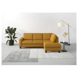 Ecksofa Home Affaire "Summer L-Form", gelb (mustard), B:236cm H:91cm T:170cm, 100% Polyester, Sofas, Ecksofa, mit Ottomane, mit oder ohne Bettfunktion und Bettkasten, Cord-Bezug