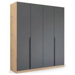Dreht&uuml;renschrank Rauch "Kleiderschrank Schrank Garderobe Ankleide DARK&WOOD BY QUADRA SPIN", braun (eiche artisan, grau metallic), B:181cm H:210cm T:54cm, Holzwerkstoff, Schr&auml;nke, Dreht&uuml;renschrank, im Industrial Style mit Metallgriffstangen