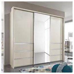 Schwebet&uuml;renschrank Wiemann "Malibu", beige (champagner, spiegel), B:250cm H:217cm T:67cm, Schr&auml;nke, Schwebet&uuml;renschrank, mit Spiegel
