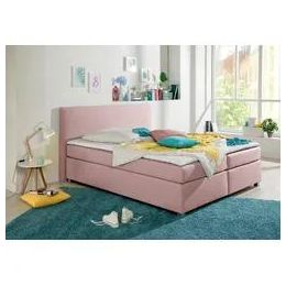 Boxspringbett Home Affaire "Eliana", rosa (flamingo), B:187cm L:210cm, Komplettbetten, Boxspringbett, inkl. Topper, in 4 Breiten, 3 Matratzenarten und 2 H&auml;rtegraden