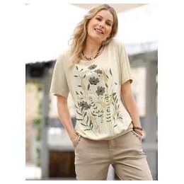 T-Shirt Inspirationen "Shirt", Damen, Gr. 48, beige (champagner), 50% Baumwolle, 50% Modal, bedruckt, gebl&uuml;mt, gemustert, Rundhals, Shirts T-Shirt